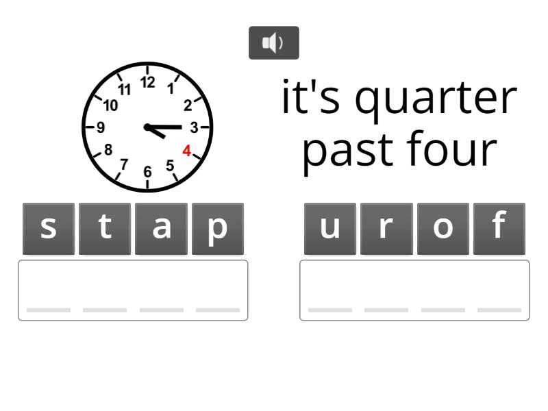 the time (quarter past) - Anagram