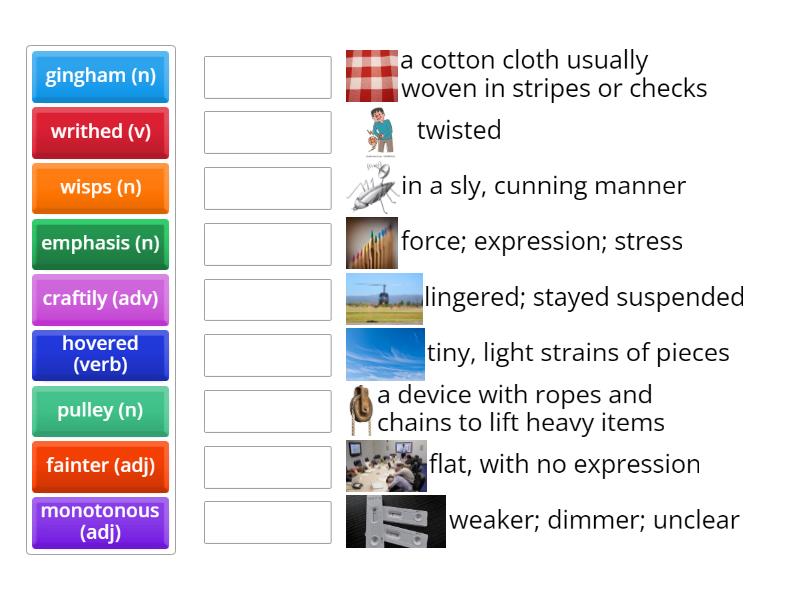 Of Mice and Men Chapters 5 & 6 Vocabulary - Match up