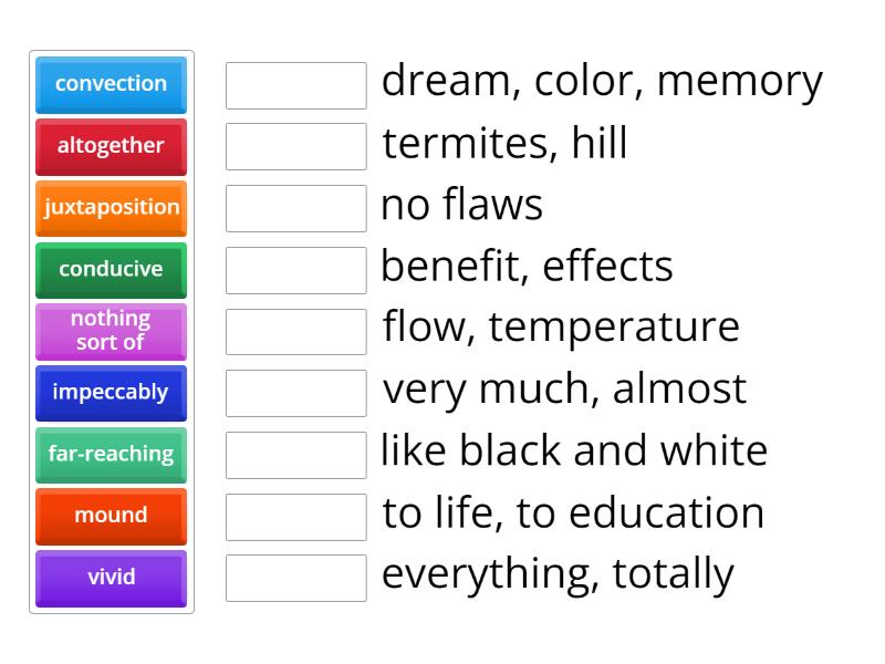 Science Vocabulary Review - Match up