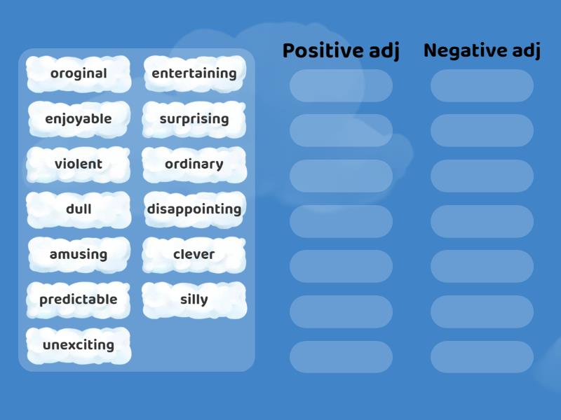 Adjectives positive / negative - Group sort