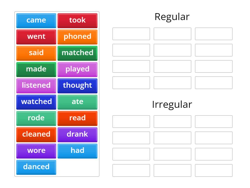 Regular vs irregular verbs - Group sort