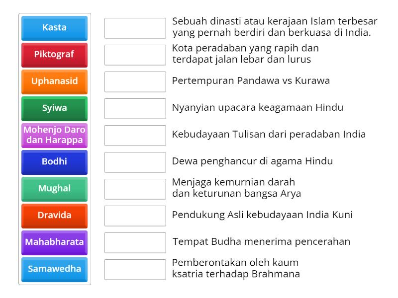 Peradaban India Kuno - Match up
