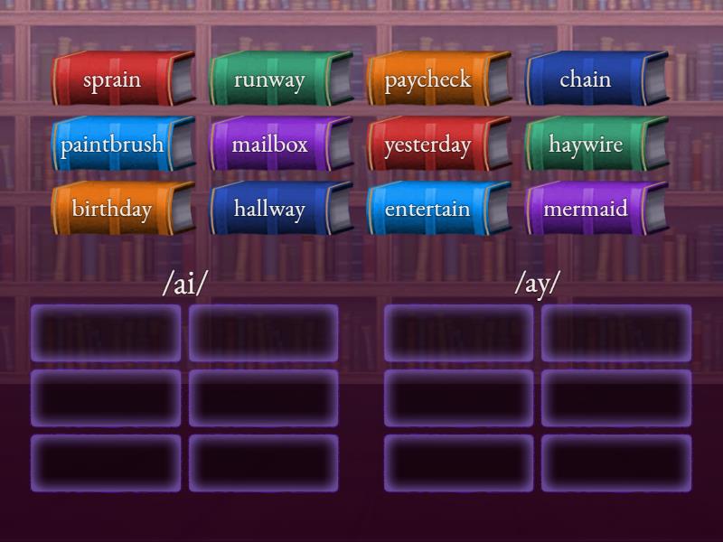 /ai/ & /ay/ Vowel Teams - Group sort