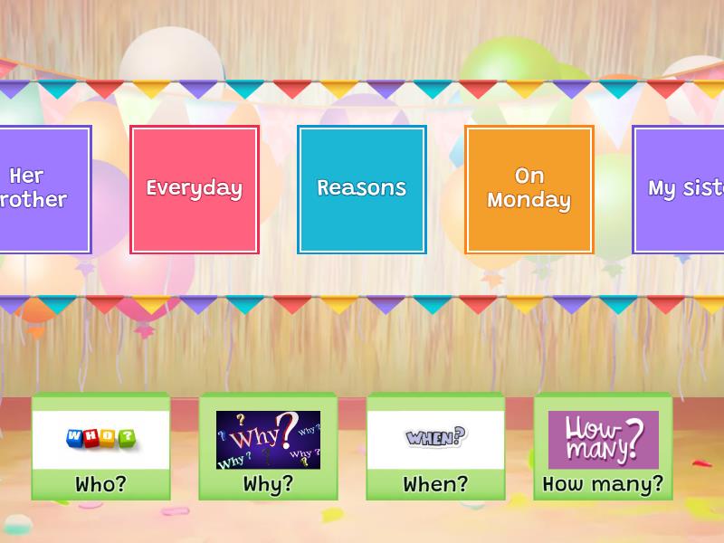 Question words drilling - Speed sorting