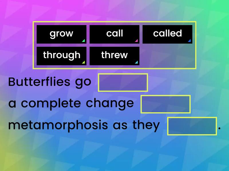 Butterfly Life Cycle Summary paragraph - Complete the sentence
