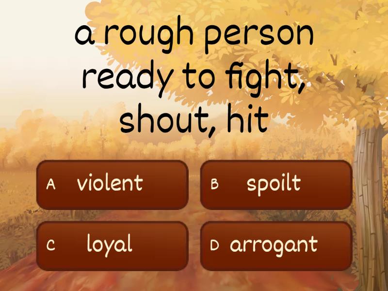 Behaviour adjectives - Quiz