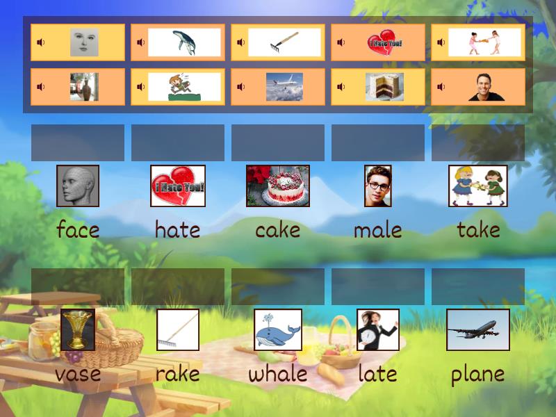 long a, silent e - Match up