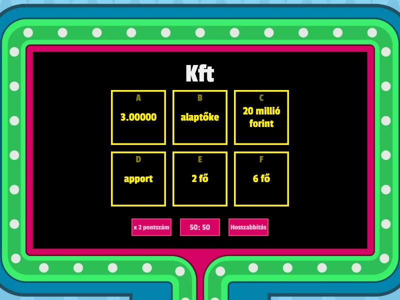 Gameshow quiz
