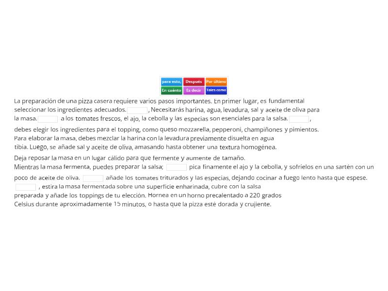 MARCADOR TEXTUAL PARA DETALLAR - Complete the sentence