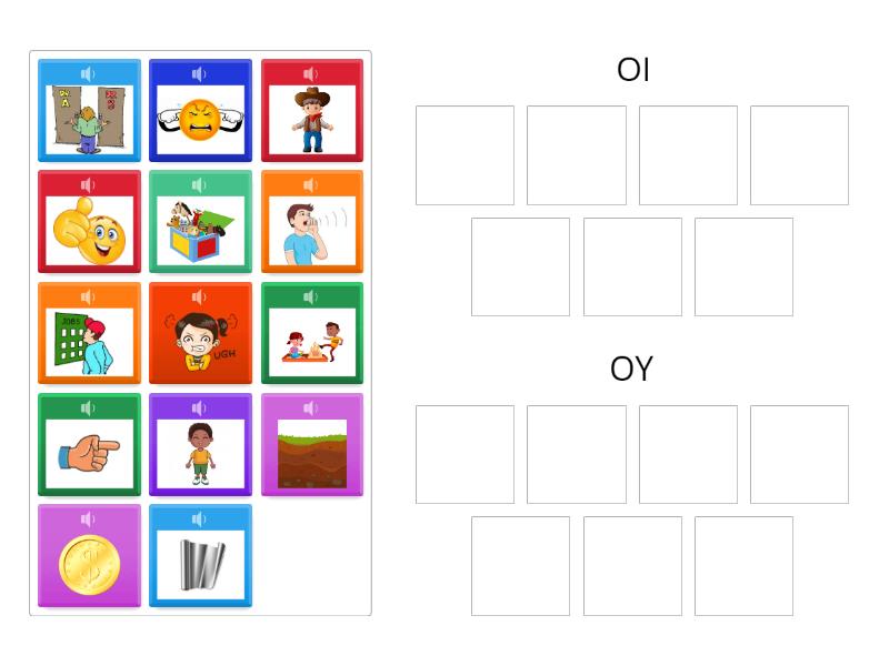 Fundations Unit 12 OI/OY Sort - Group sort