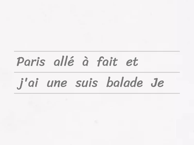 Year 8 Spring 1 Je suis allé (e) - Unjumble
