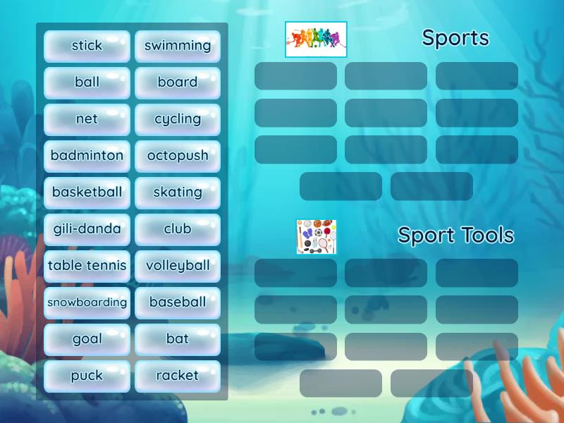 Prepare 2. Unit 1. (equipment and sports) - Group sort