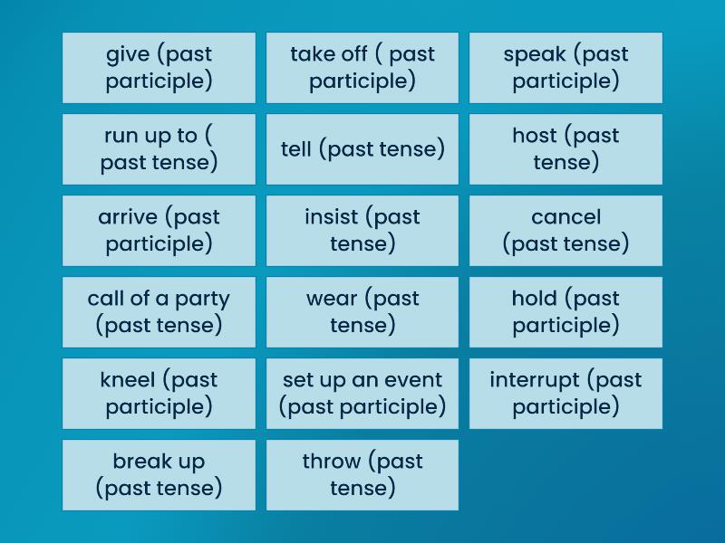 regular, irregular verbs_past tense, past participle - Fichas giratorias