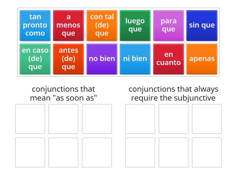 conjunctions - Group sort