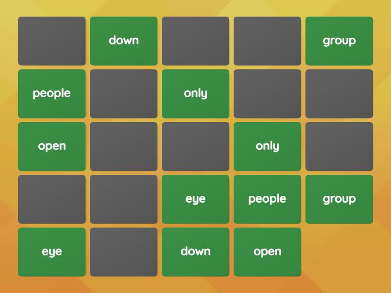 Irregular Word Fluency - Matching pairs