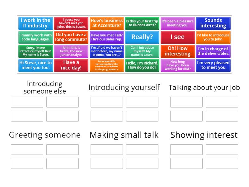 Introductions - Group sort