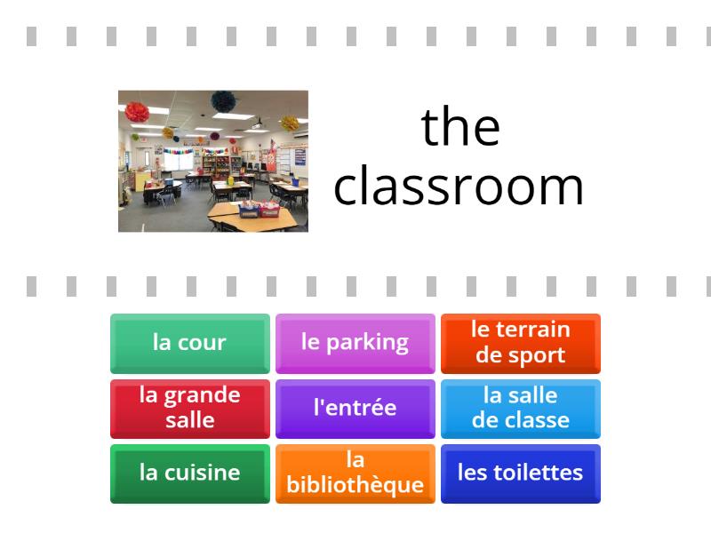 French - Les endroits dans l'ecole (Places in school) - Find the match
