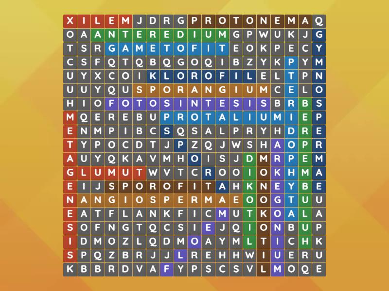Kingdom Plantae - Wordsearch