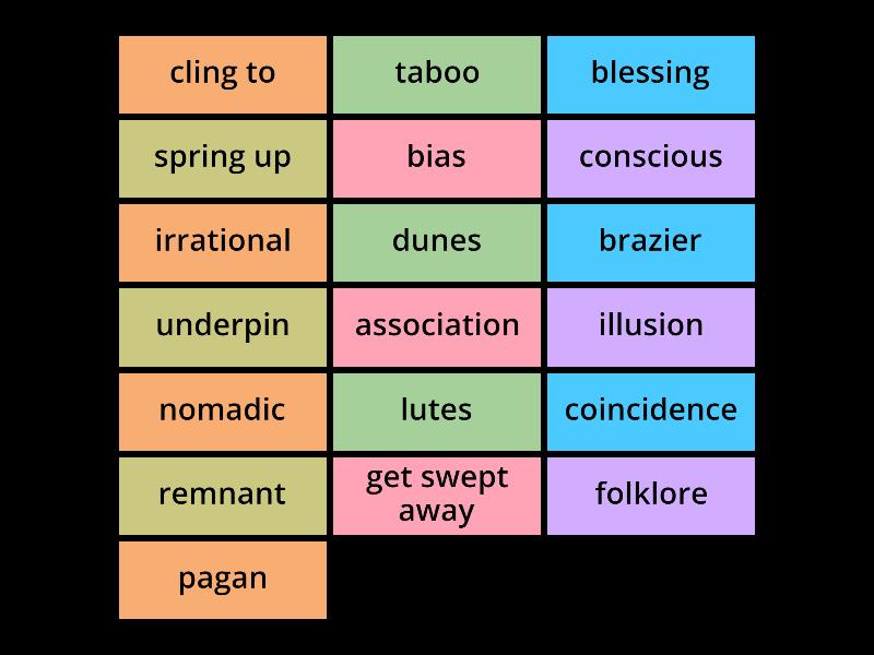 CAE Unit 2 Vocabulary: Tradition and Superstitions - Flip tiles