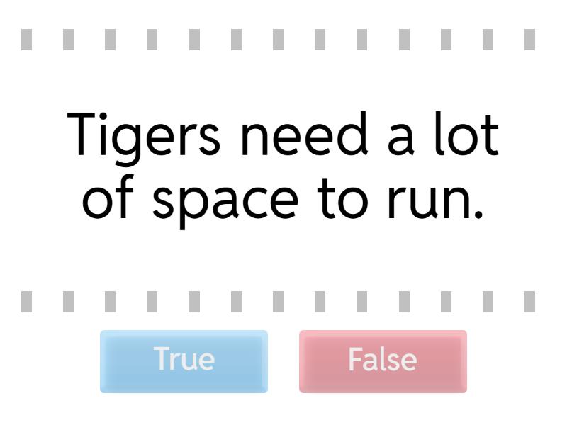 Tiger territory - True or false