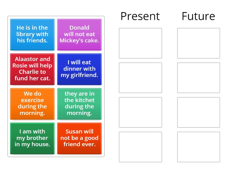 Simple past vs Simple future - Group sort