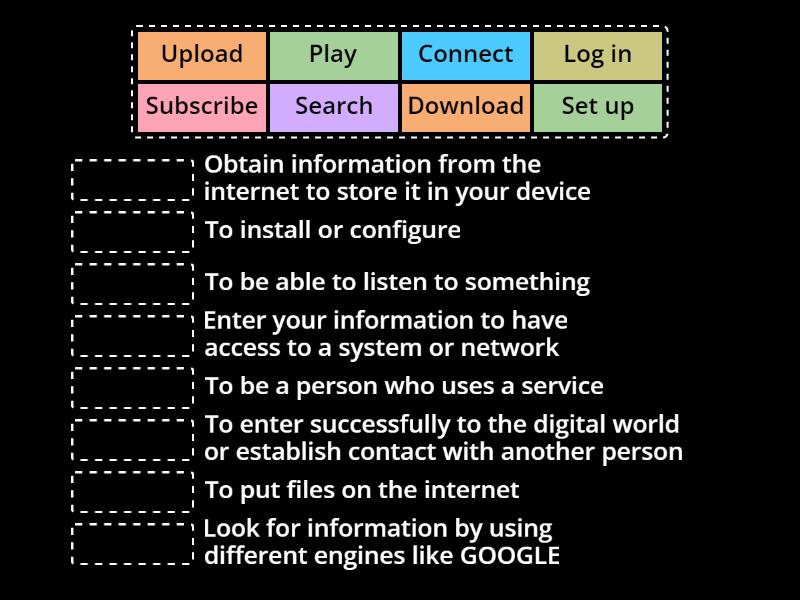 Internet Verbs - Match up