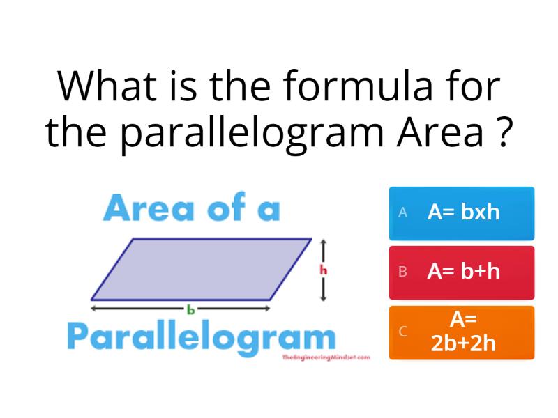 area of parallelogram - Quiz
