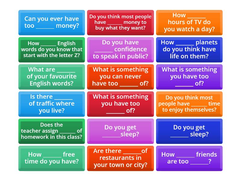 EF Int unit 9B Quantifiers - Flip tiles
