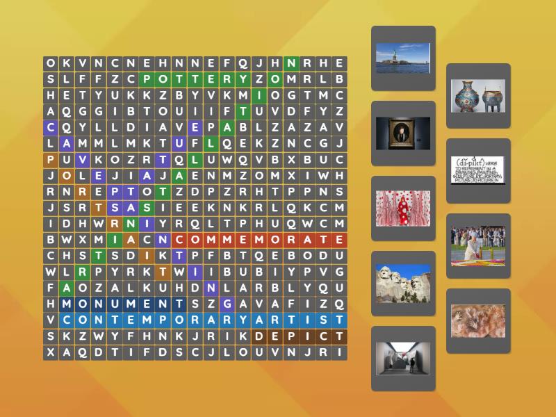 visual arts vocab - Wordsearch