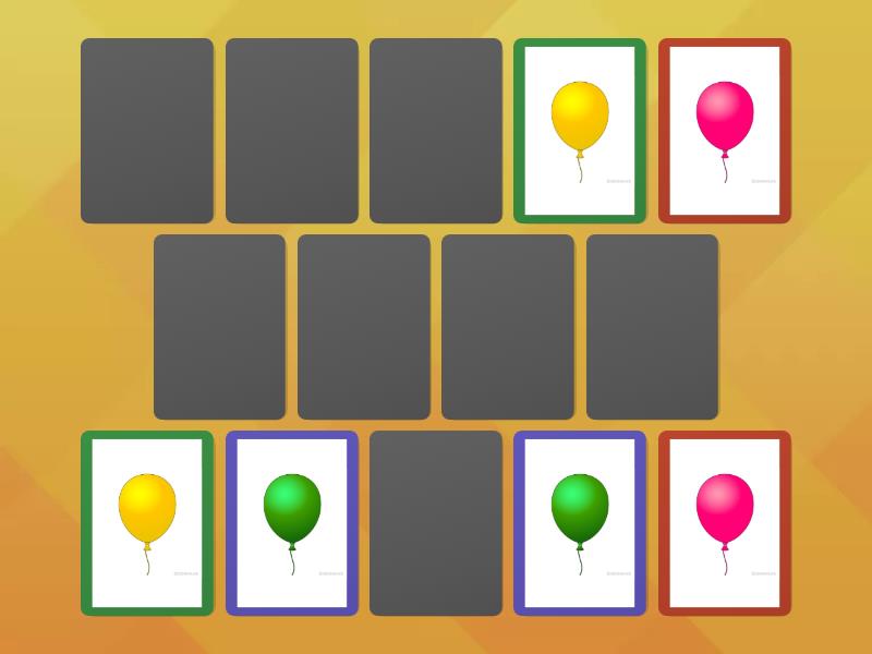 Colours - Memory game - Matching pairs
