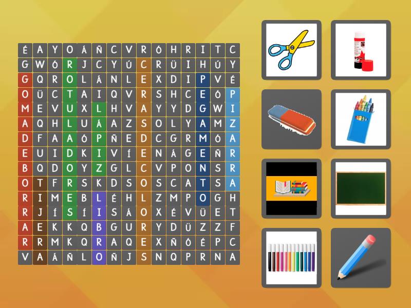 Material escolar - Wordsearch