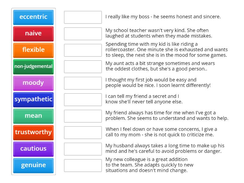 Personality traits - Match up