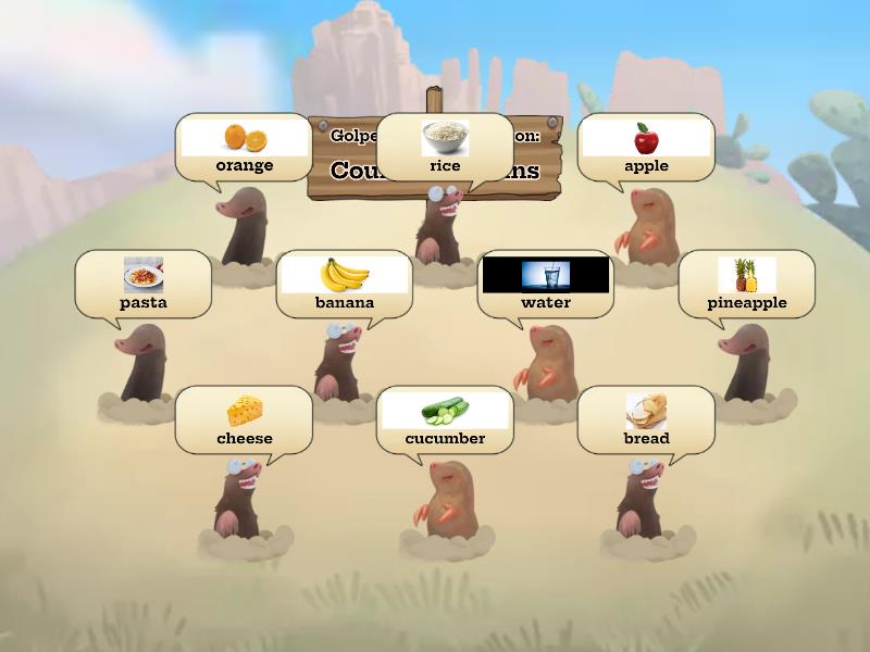 SF- Countable and uncountable nouns - Whack-a-mole