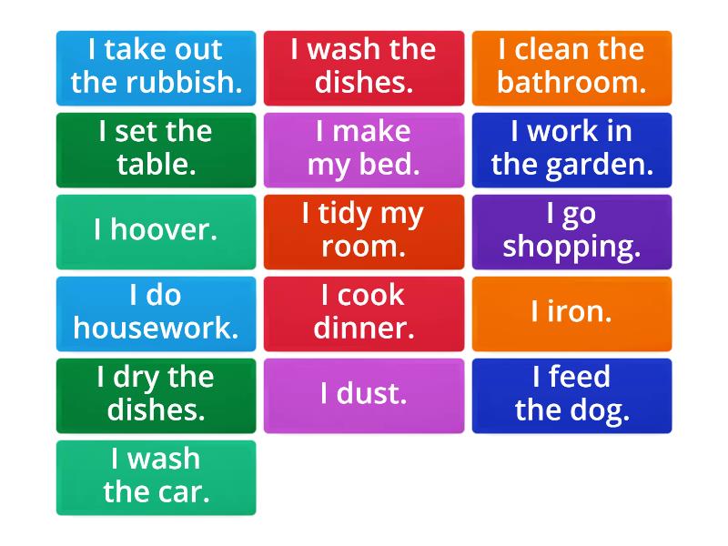 German household chores - - Flip tiles
