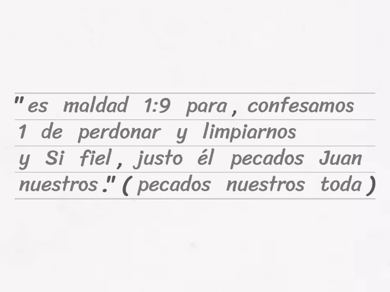 versiculo confesion de pecados - Unjumble