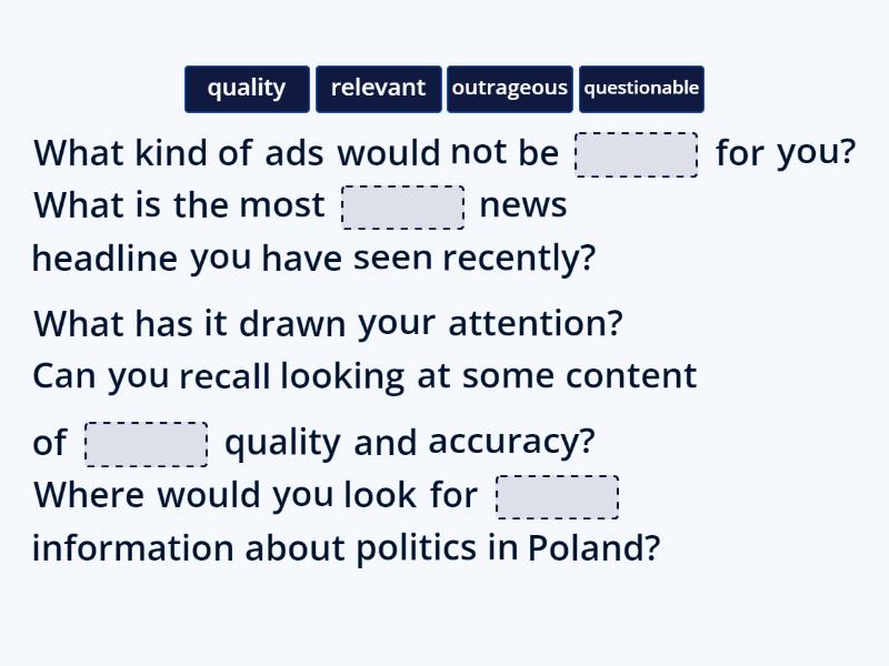 Online advertising Reading Tutorial Speaking - Complete the sentence