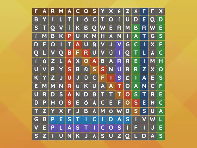 CONTAMINACION TERMINOS - Sopa de letras