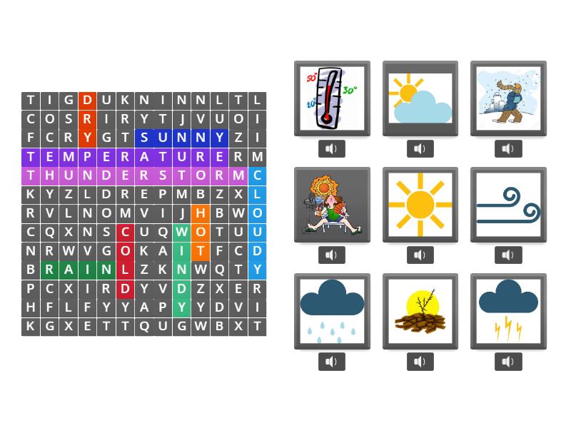 Weather Vocabulary - Sopa de letras