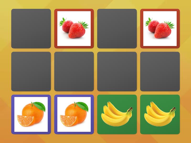 Memorice frutas - Matching pairs