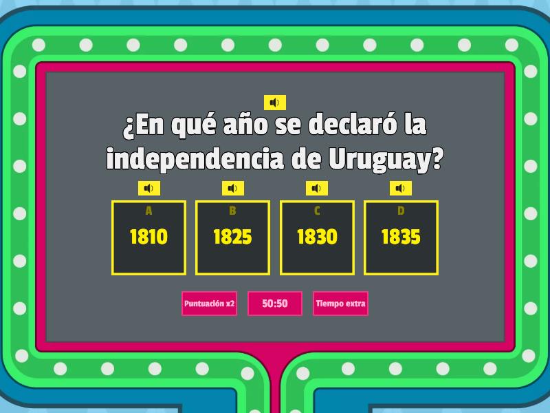Declaratoria de la Independencia de Uruguay - Gameshow quiz