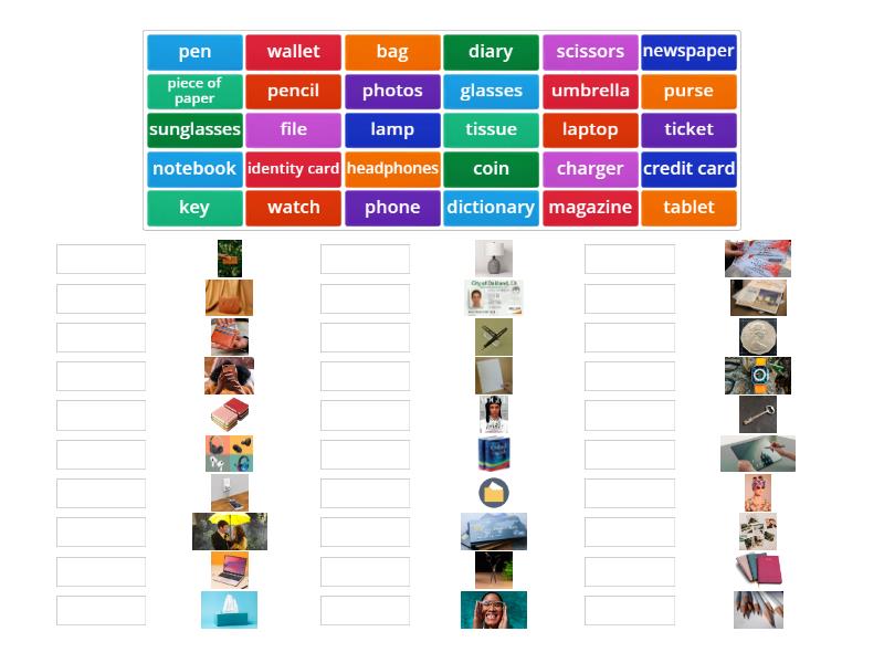 NEF Elementary 2A Things - Match up
