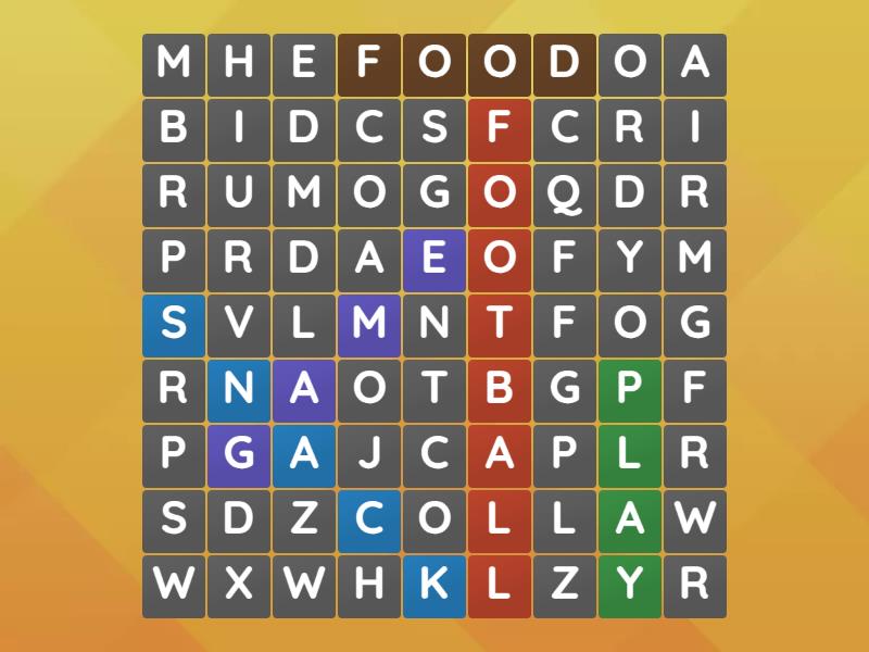 Find the missing words - Wordsearch