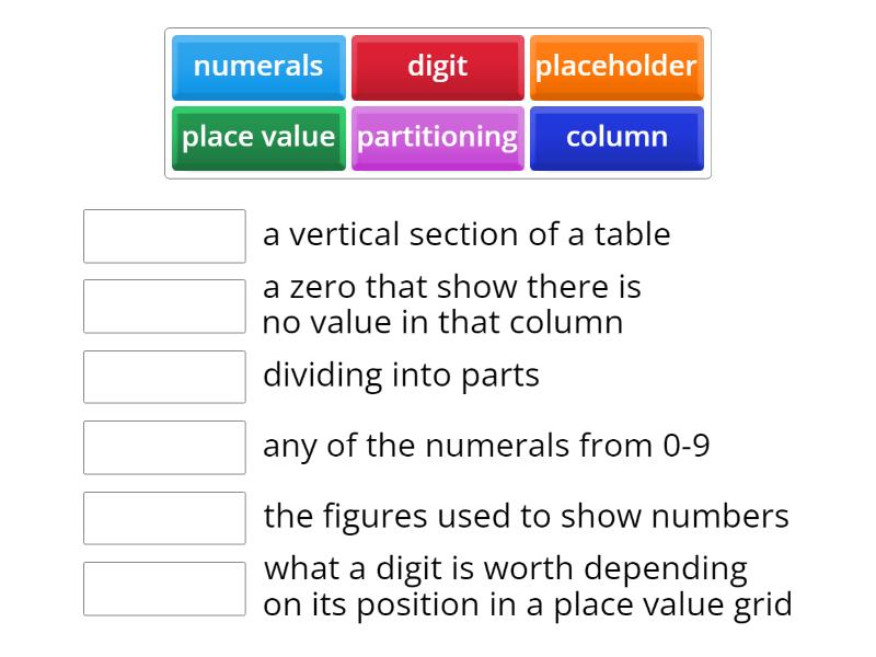 Place Value - Match up