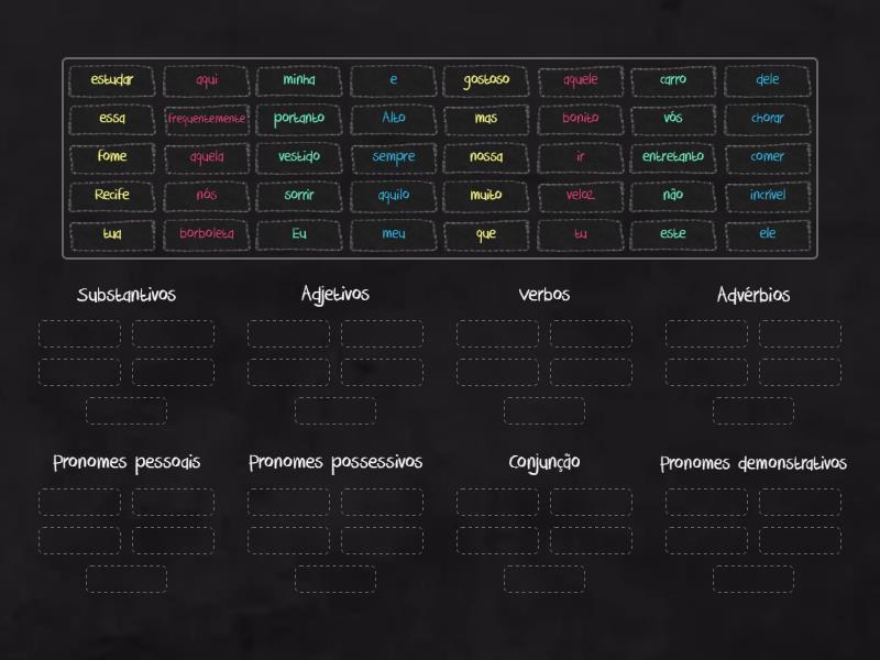 Classes de palavras - Group sort