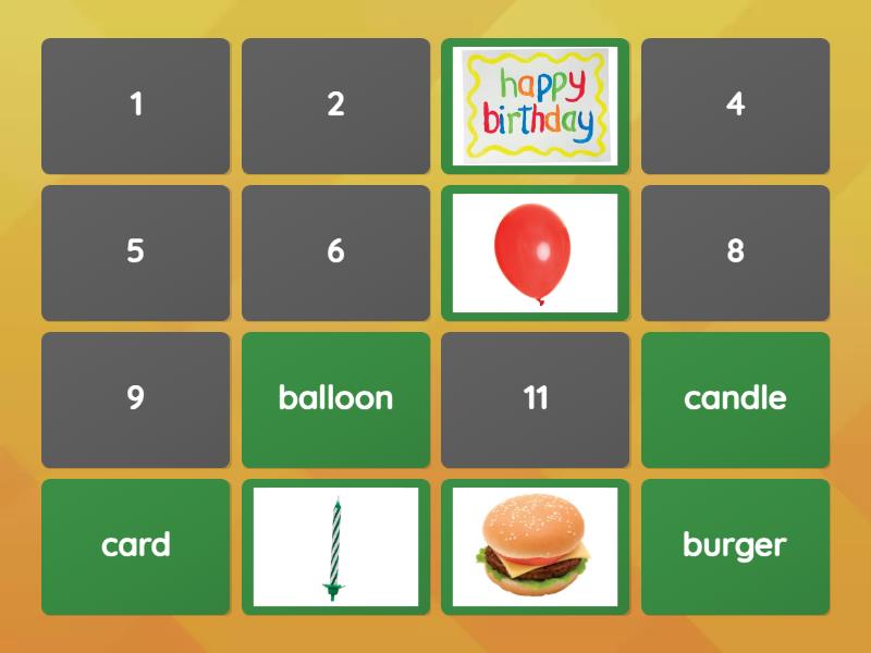 Celebrations - Matching pairs