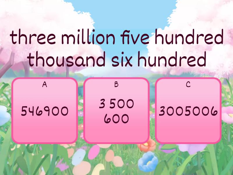 big numbers - Quiz