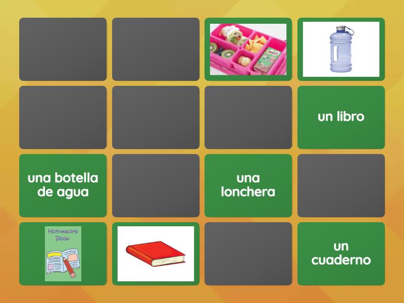 Que hay en tu mochila? - Matching pairs