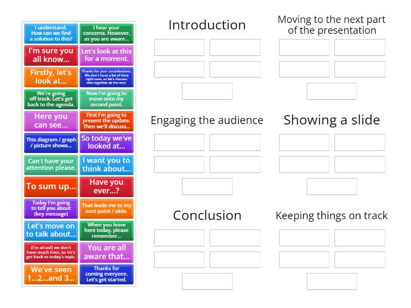 Presentation Phrases Group Sort