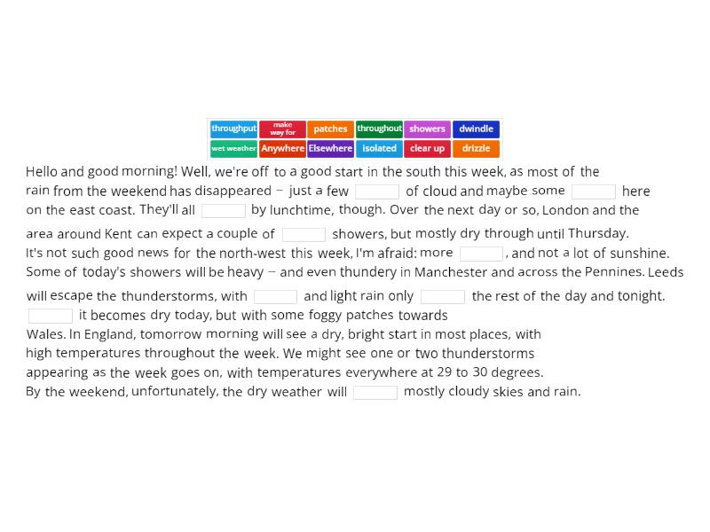 B1-W8-Weather forecast-Presentation - Complete the sentence