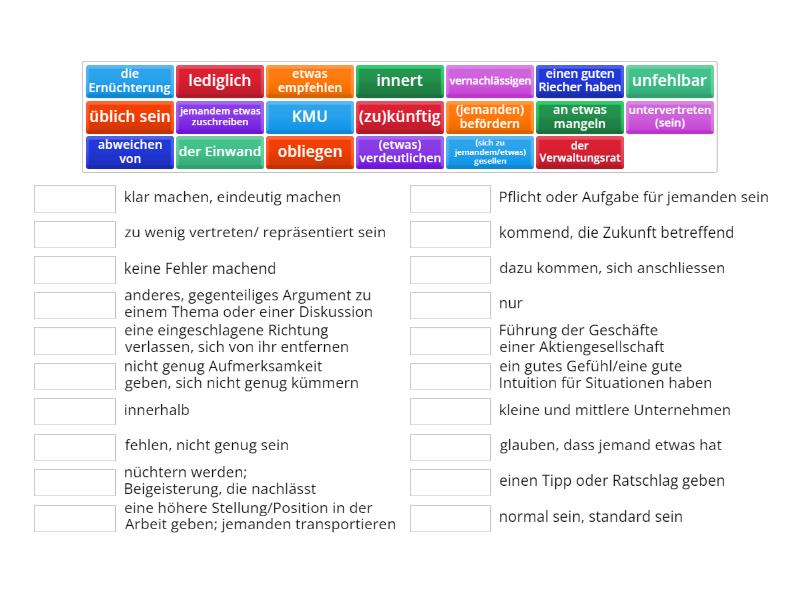 Wortschatz Artikel "Thomas-Prinzip" (RS) - Match up
